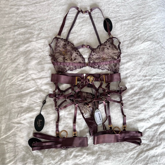 Bordelle | Intimates & Sleepwear | Bordelle Selene Plum Full Set New ...